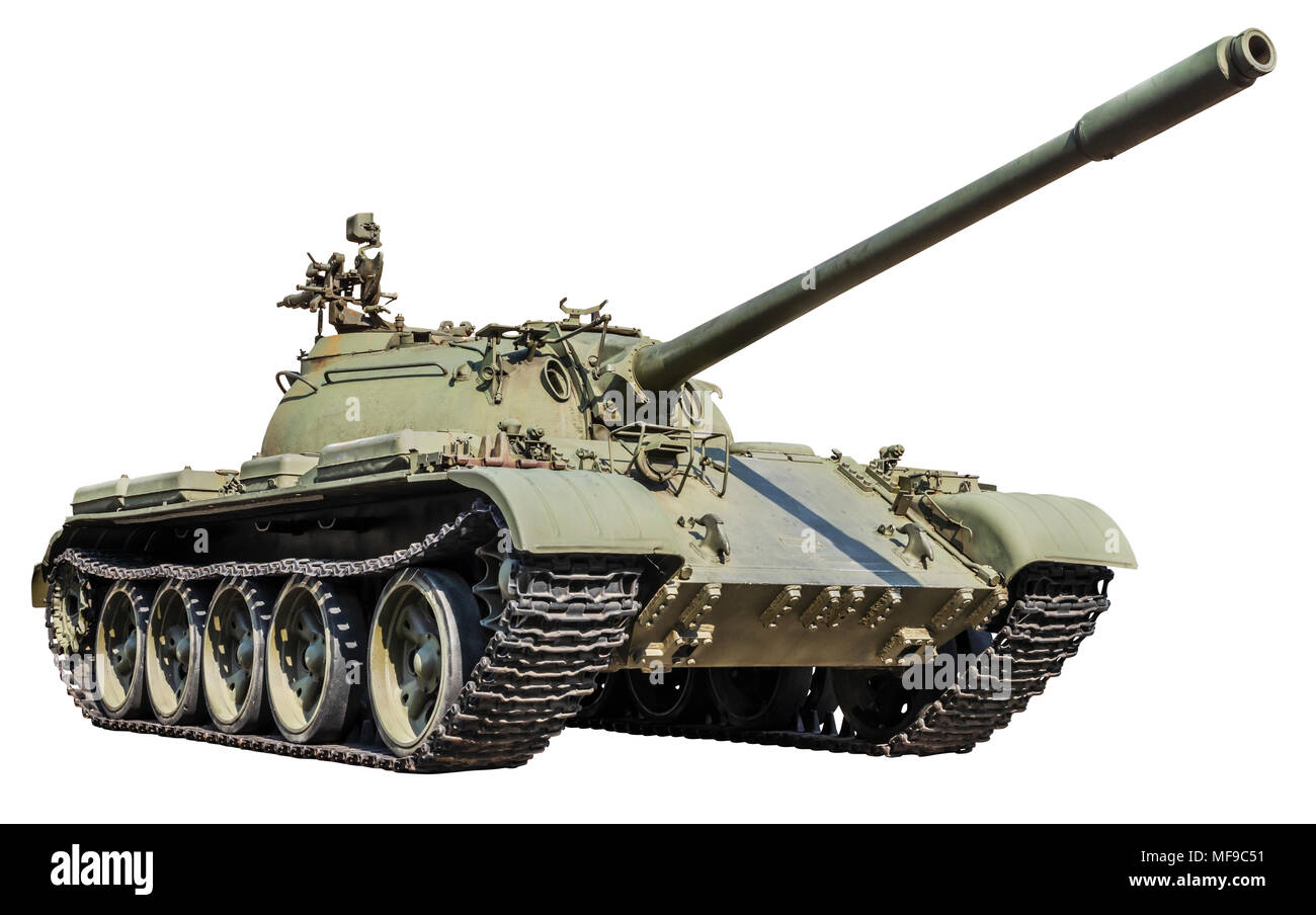Russian t-55 tank isolated on white background Stock Photo - Alamy
