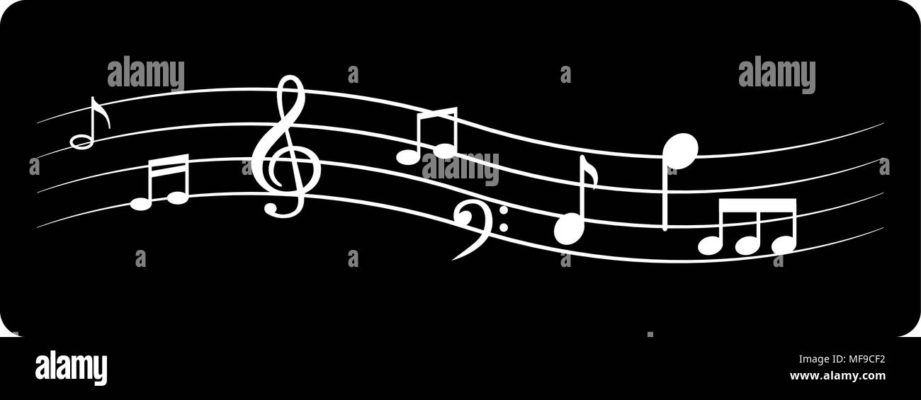 Music note background with different music symbols Stock Vector Image ...