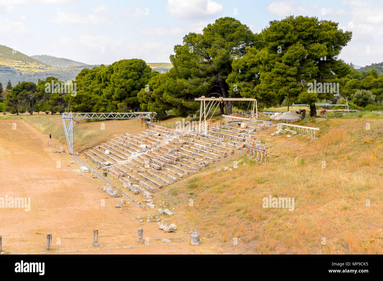 Ruins of Stadium in Epidaurus, Peloponnese, Greece. UNESCO World ...