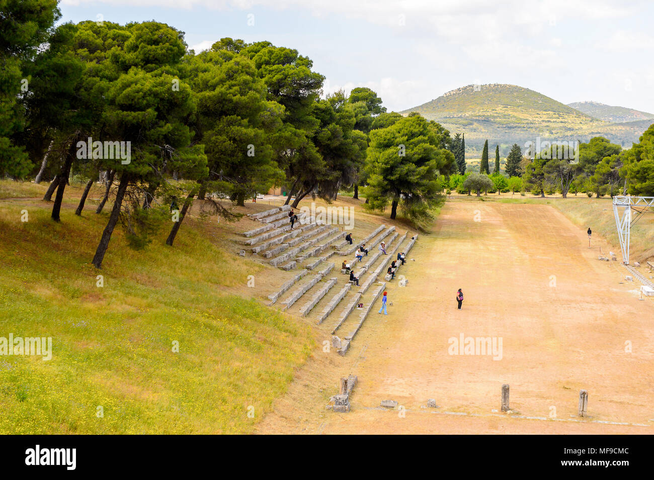 Ruins of Stadium in Epidaurus, Peloponnese, Greece. UNESCO World ...