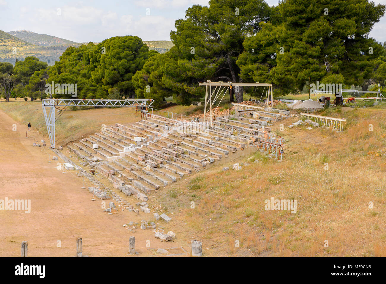 Ruins of Stadium in Epidaurus, Peloponnese, Greece. UNESCO World ...