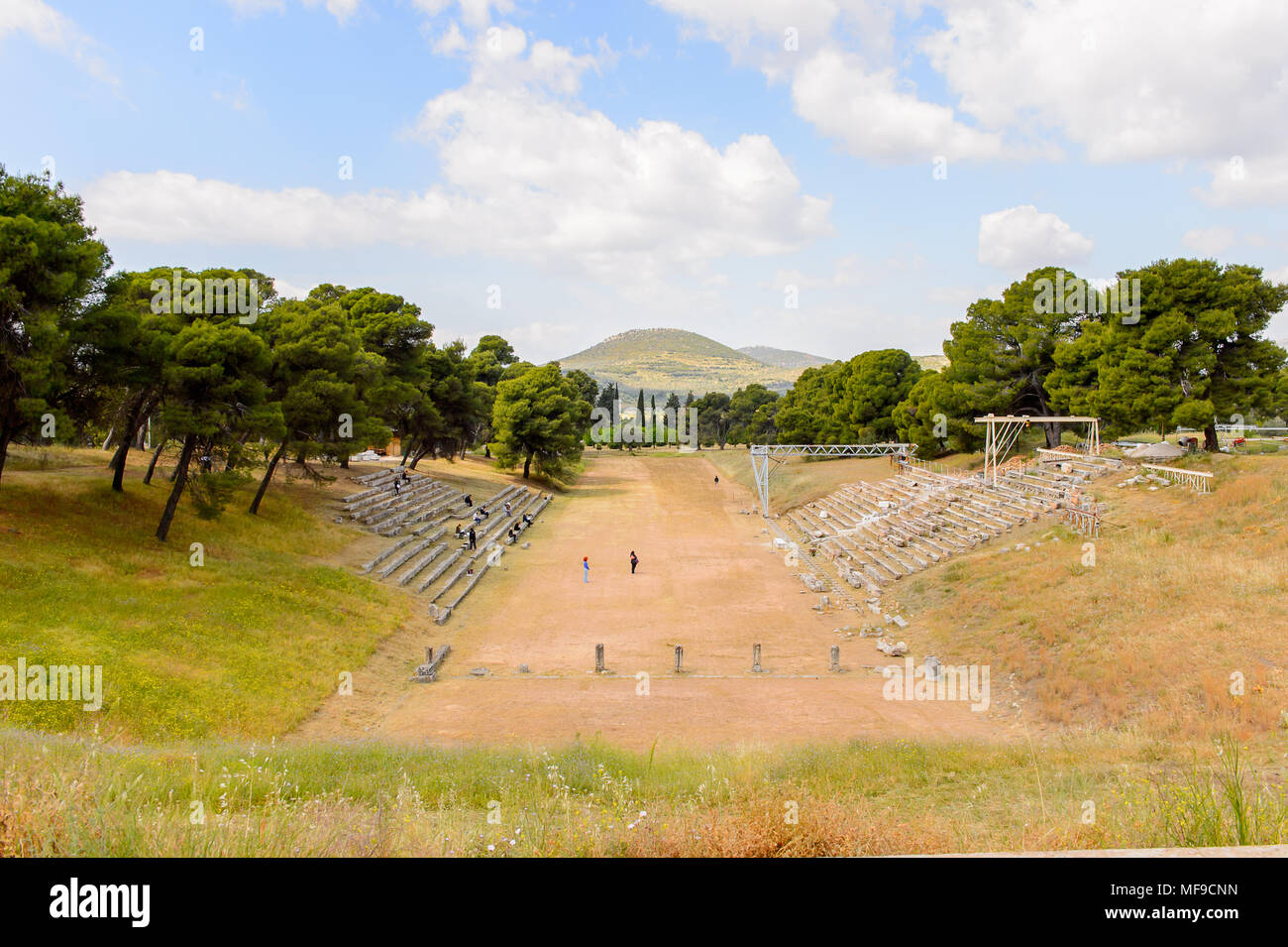 Ruins of Stadium in Epidaurus, Peloponnese, Greece. UNESCO World ...