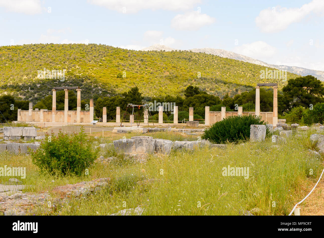 Colums of Abaton of Epidaurus, Peloponnese, Greece. UNESCO World ...