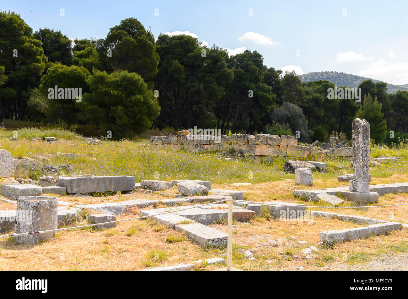 Colums of Abaton of Epidaurus, Peloponnese, Greece. UNESCO World ...