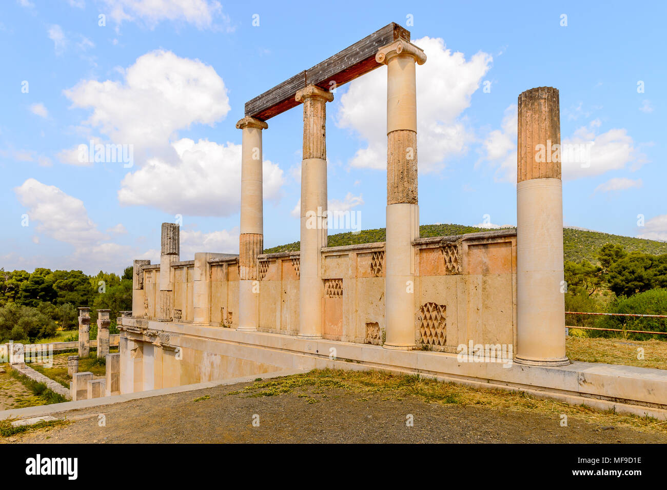 Colums of Abaton of Epidaurus, Peloponnese, Greece. Sanctuary of ...