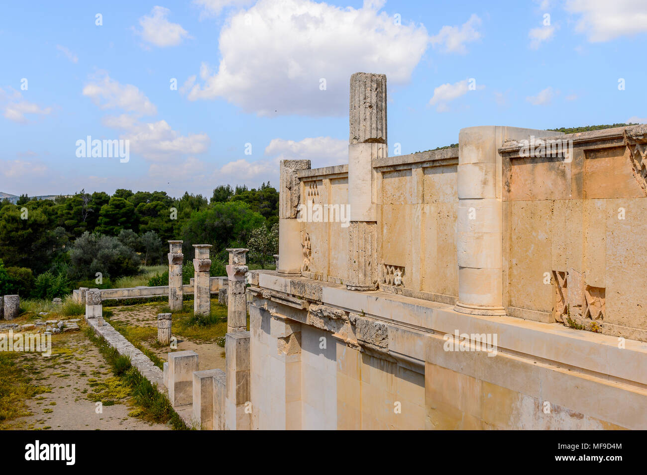 Colums of Abaton of Epidaurus, Peloponnese, Greece. Sanctuary of ...