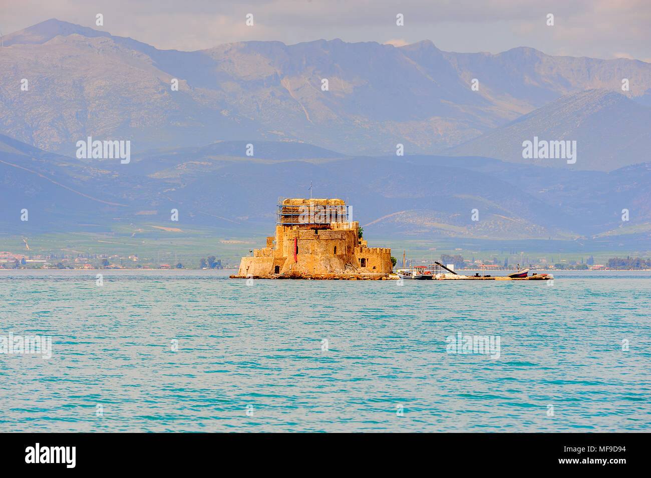 Beautiful Bourtzi castle, Nafplio, Greece Stock Photo - Alamy