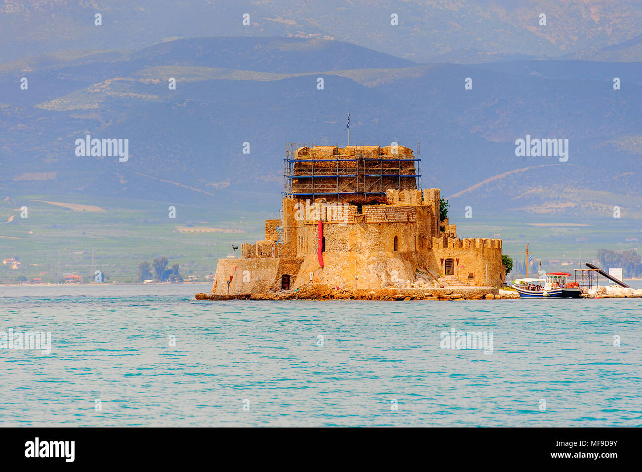 Beautiful Bourtzi castle, Nafplio, Greece Stock Photo - Alamy