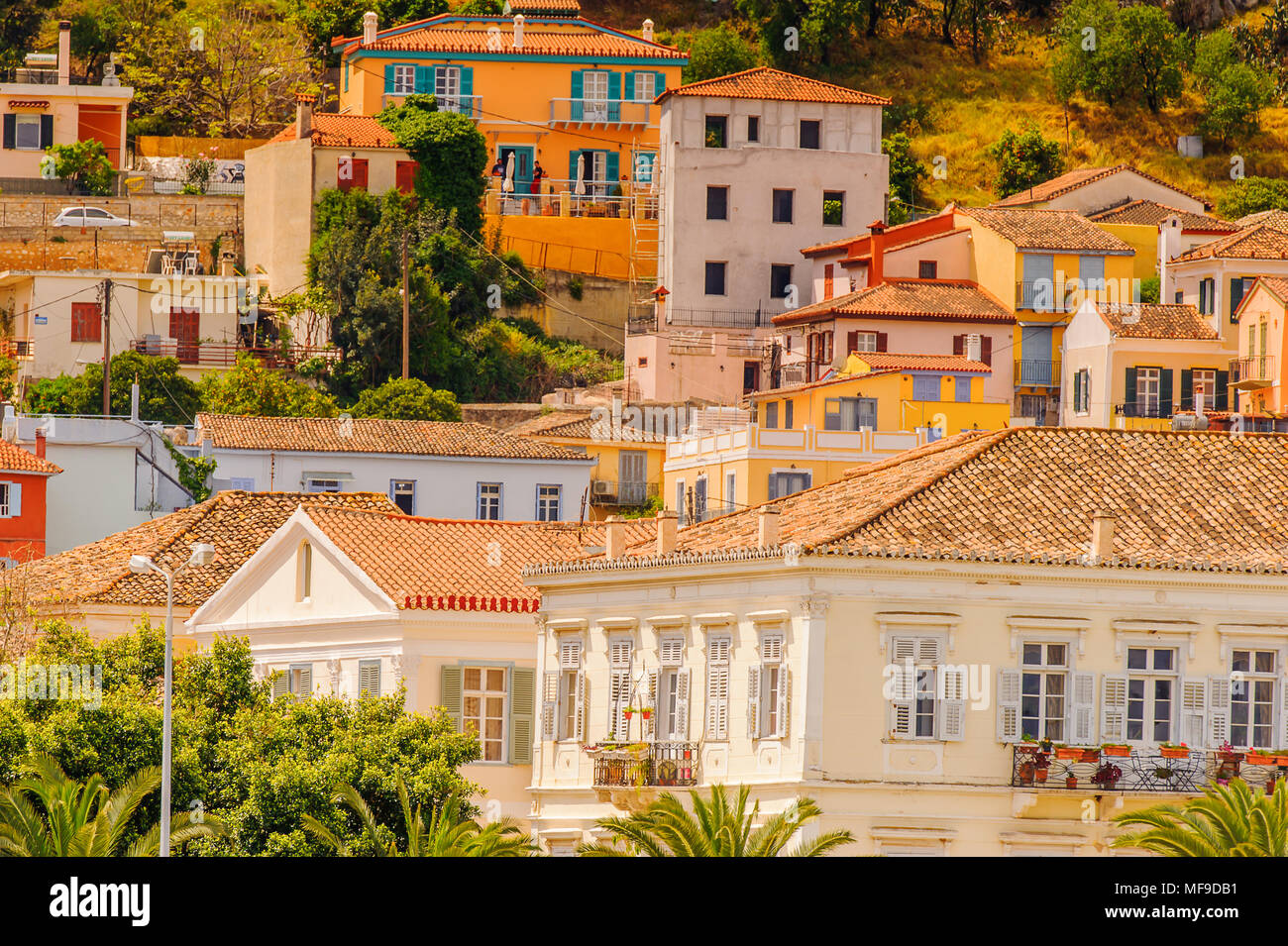 Architecture of Nafplio, a seaport town in the Peloponnese in Greece ...