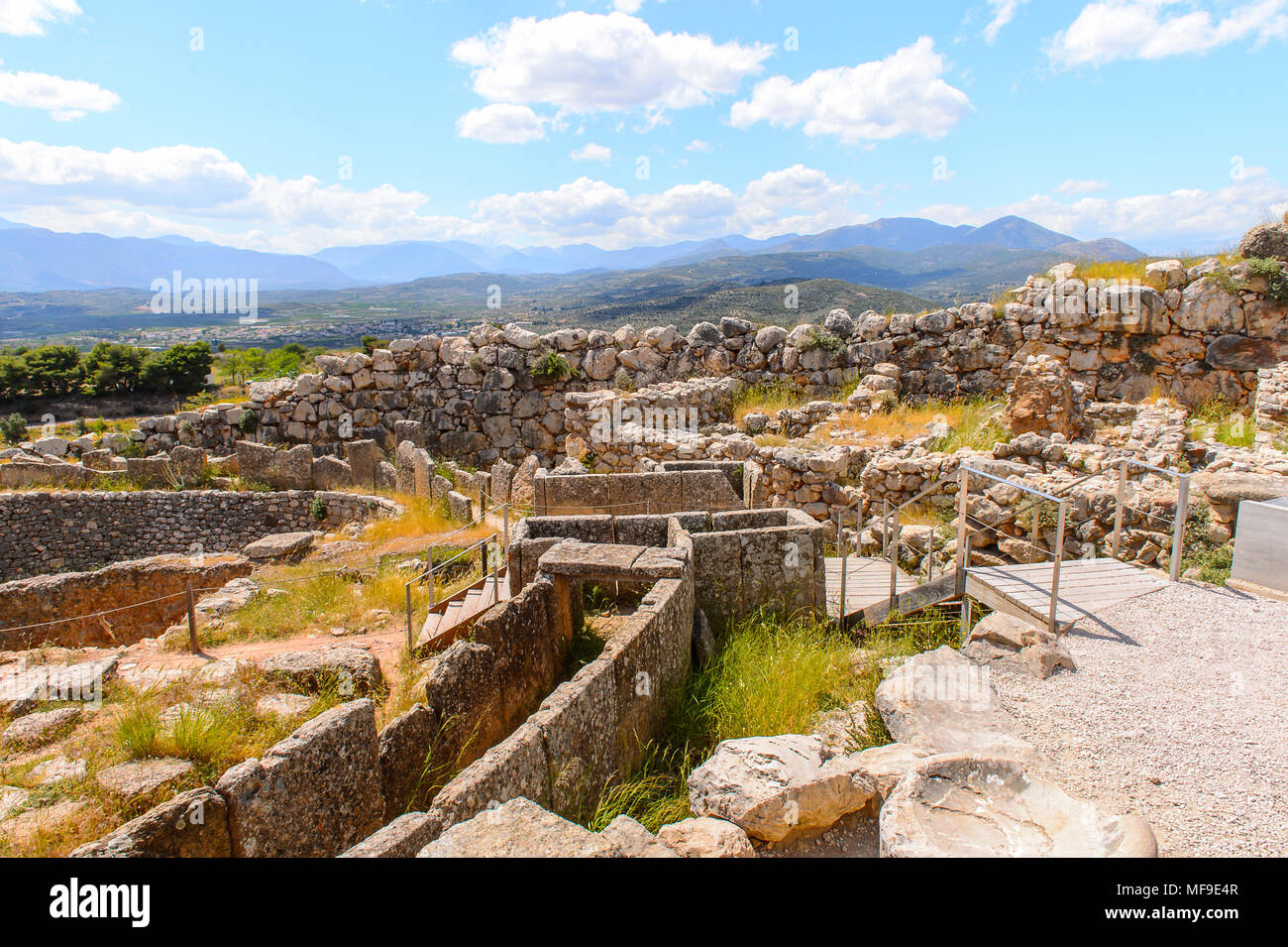 Mycenae, center of Greek civilization, Peloponnese, Greece. Mycenae is ...