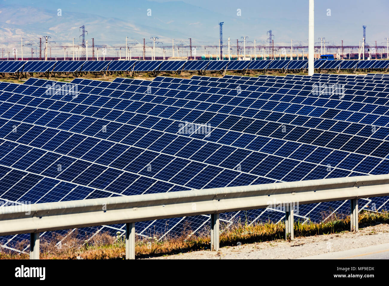 Solar energy station, alternative electricity source Stock Photo - Alamy