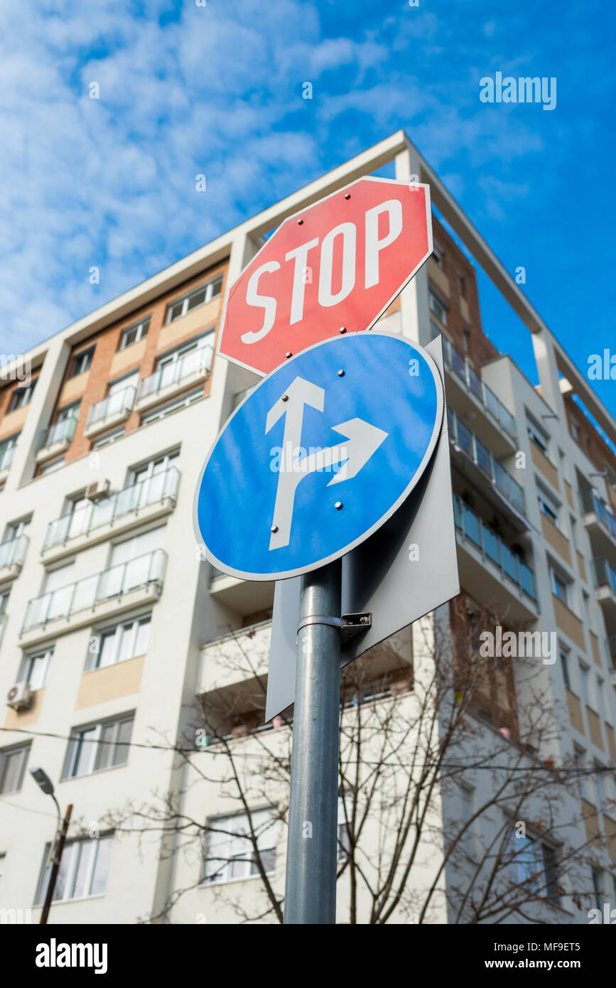 car sign cj with mandatory stop sign Stock Photo - Alamy