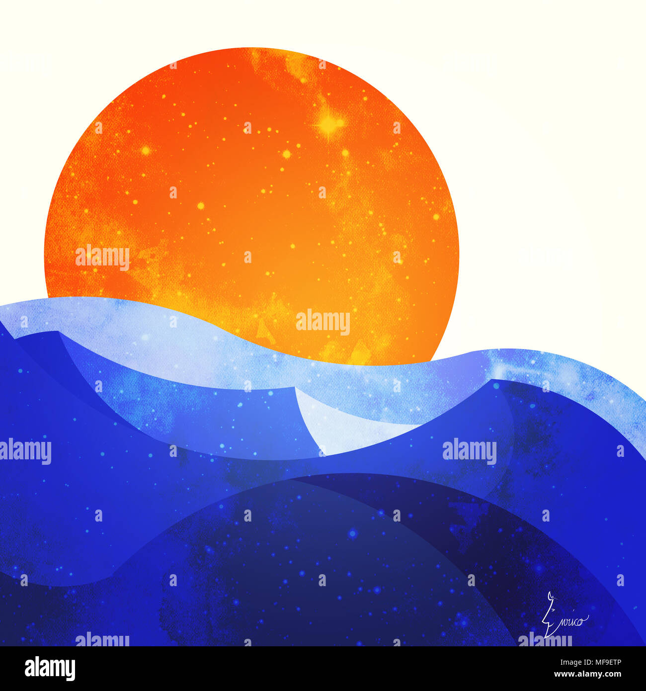 Illustration of a landscape in golden ratio Stock Photo - Alamy