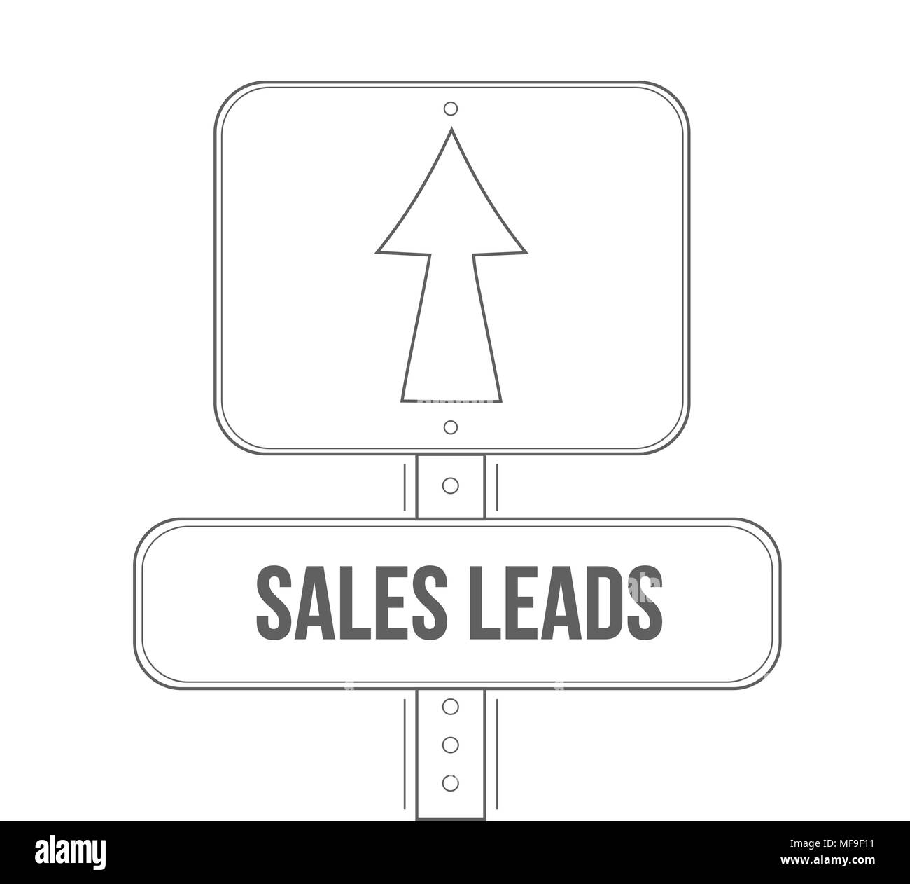 sales leads street sign concept illustration design over a white ...