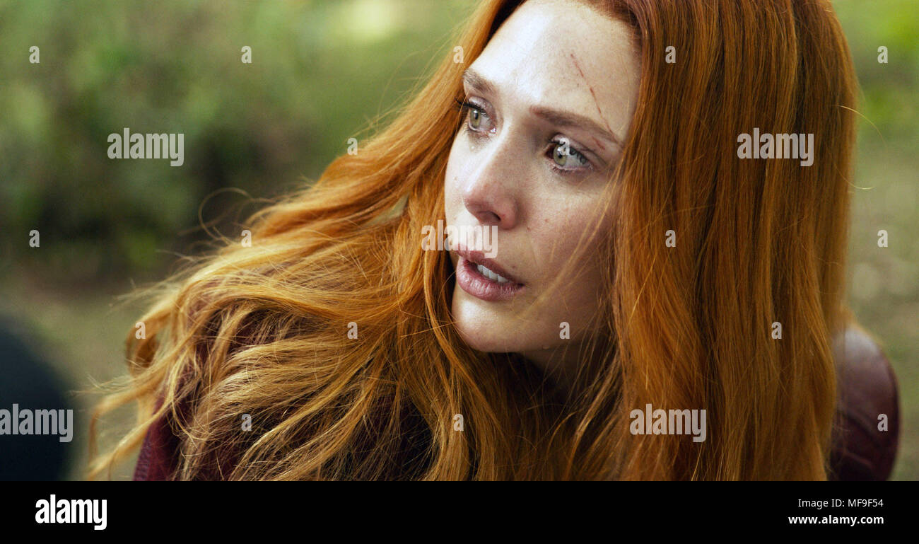 AVENGERS: INFINITY WAR, Elizabeth Olsen as Scarlet Witch, 2018 ...