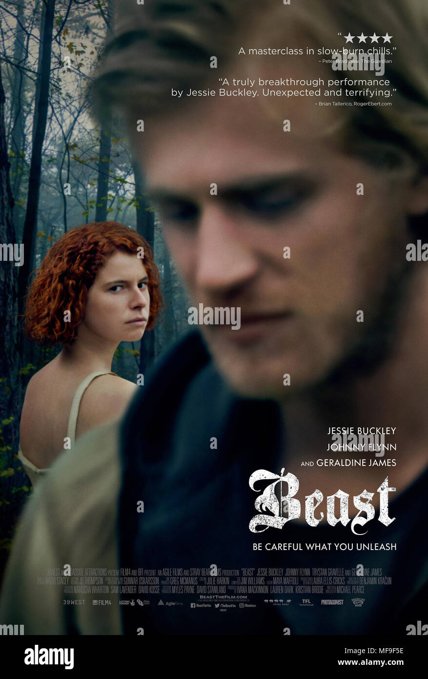 BEAST, US poster, from left: Jessie Buckley, Johnny Flynn, 2017 ...