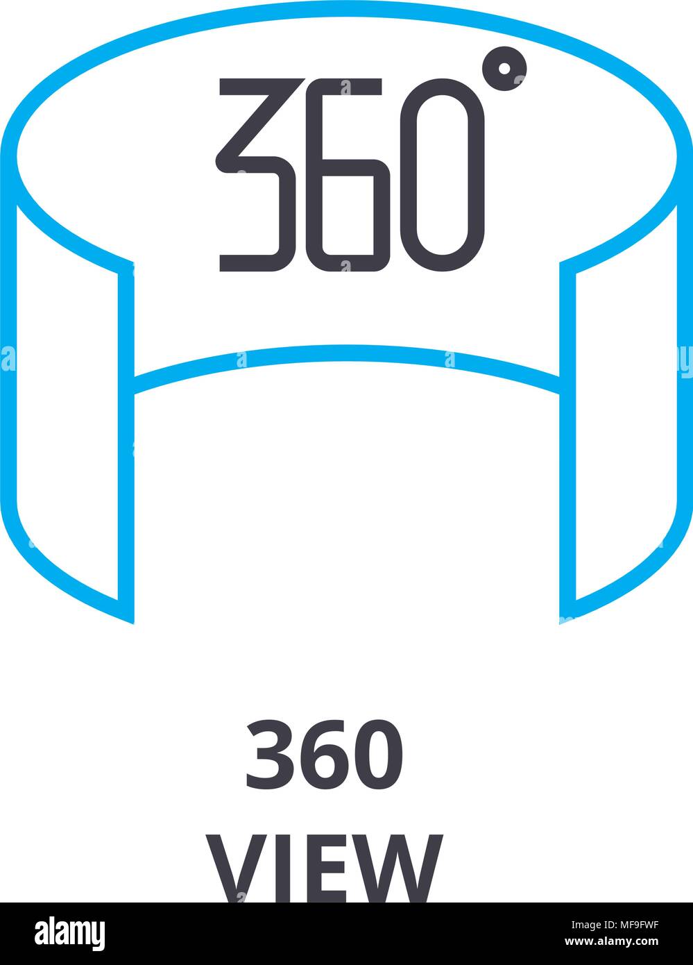 360 view thin line icon, sign, symbol, illustation, linear concept, vector Stock Vector Image ...