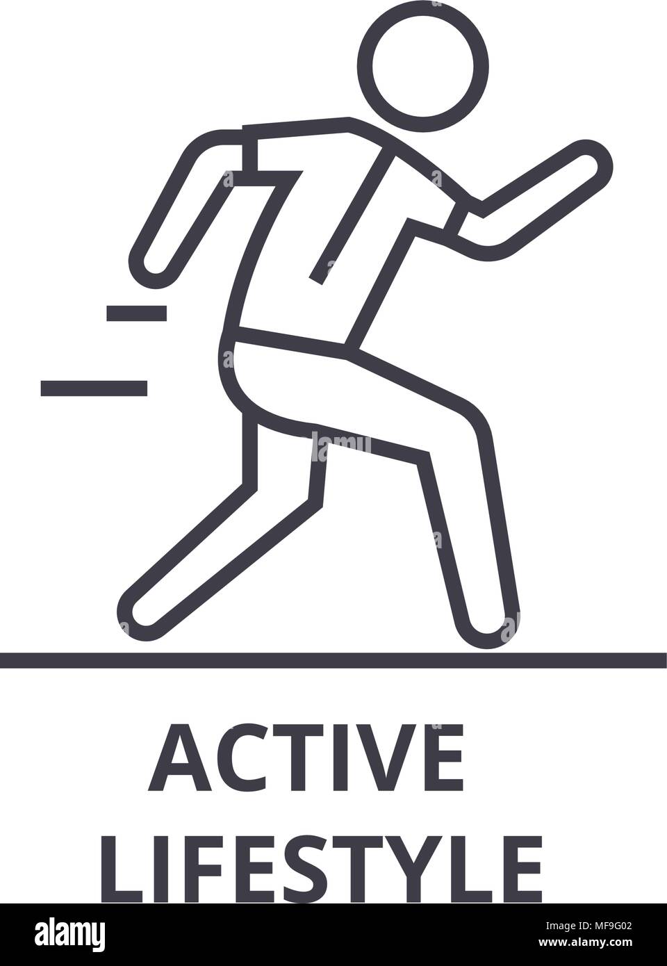 active lifestyle thin line icon, sign, symbol, illustation, linear concept, vector Stock Vector ...
