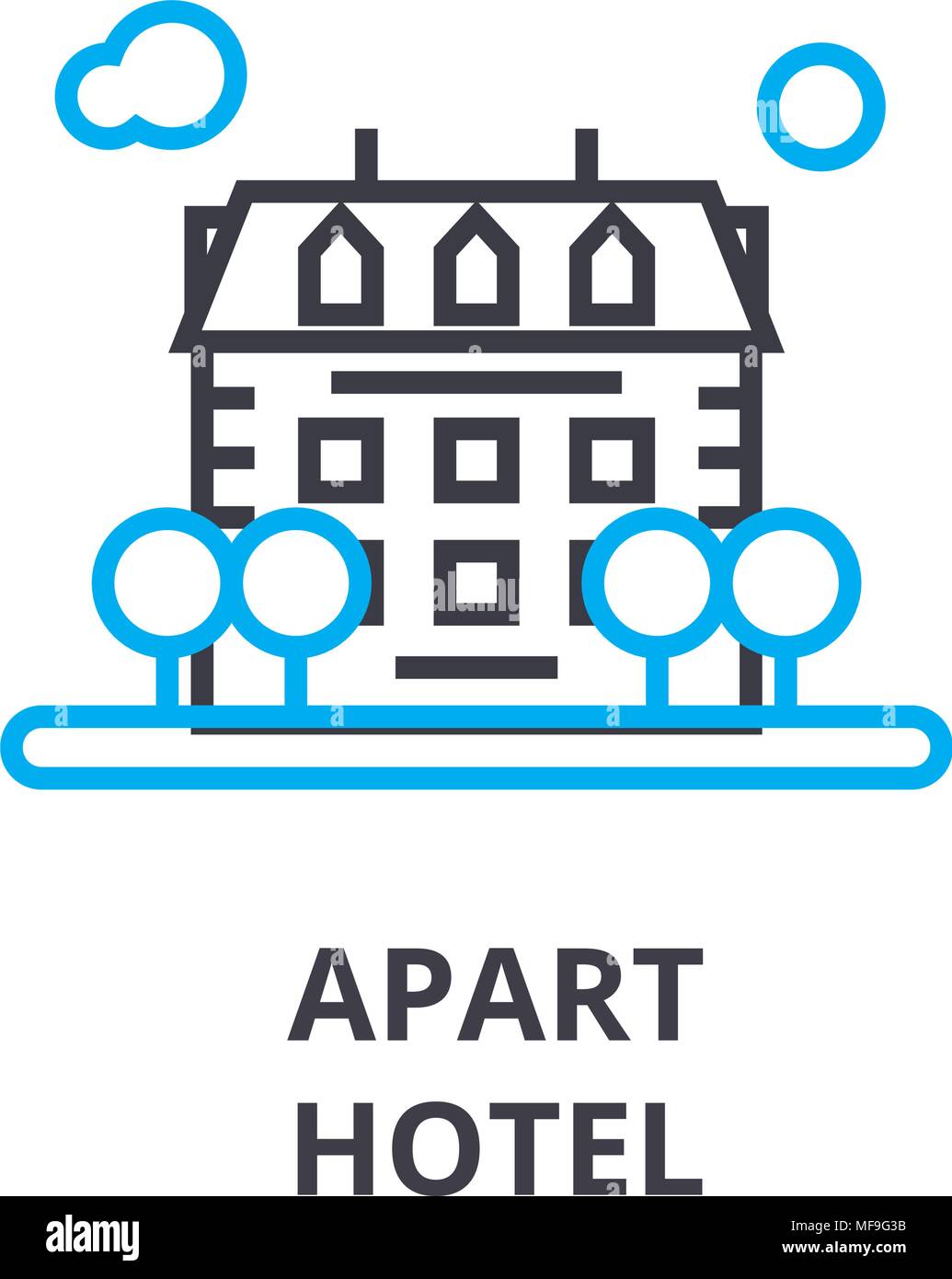 apart hotel thin line icon, sign, symbol, illustation, linear concept, vector Stock Vector Image ...