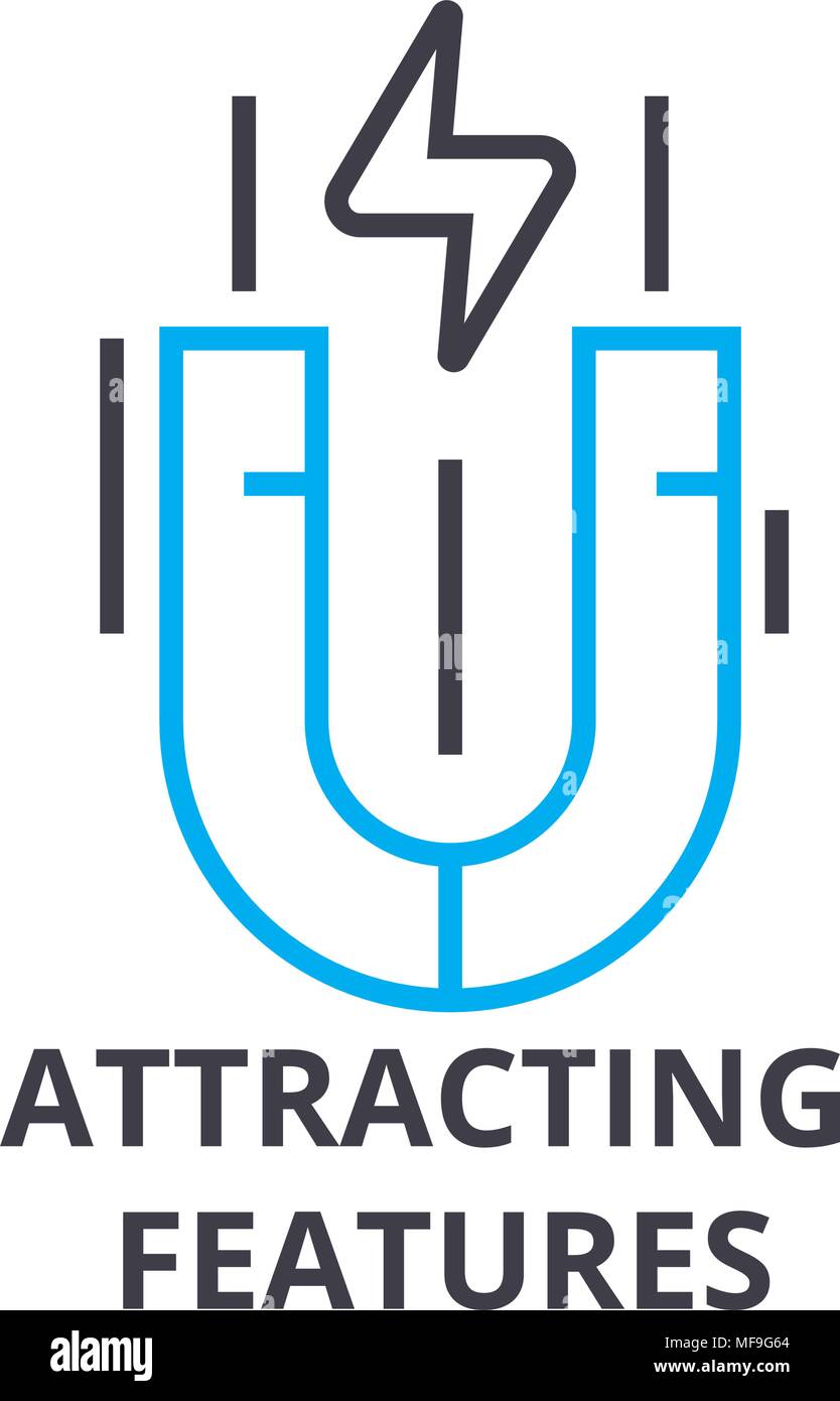 attracting features thin line icon, sign, symbol, illustation, linear concept, vector Stock ...