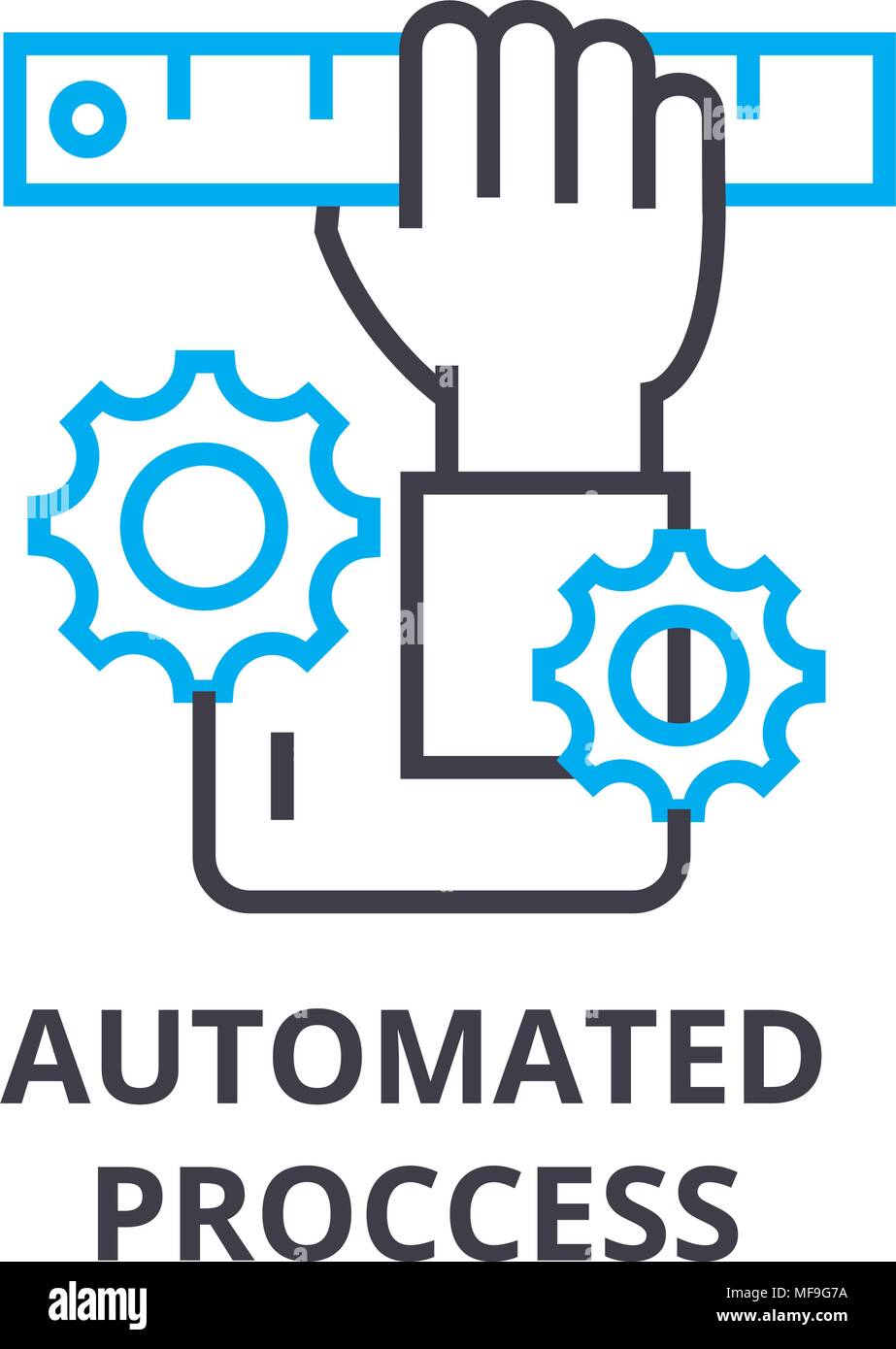 automated proccess thin line icon, sign, symbol, illustation, linear concept, vector Stock ...