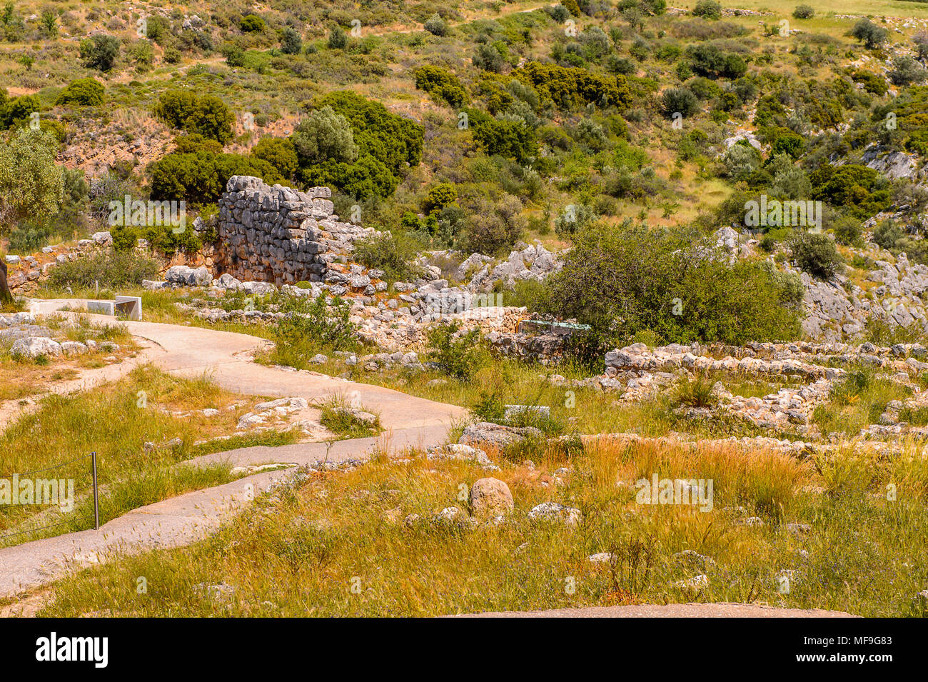 Ancient ruins of Mycenae, center of Greek civilization, Peloponnese ...