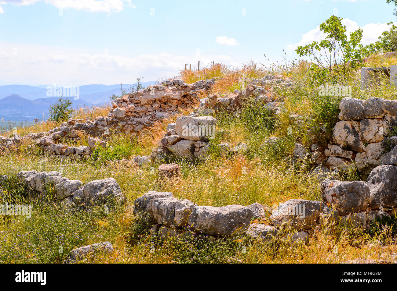 Ancient ruins of Mycenae, center of Greek civilization, Peloponnese ...