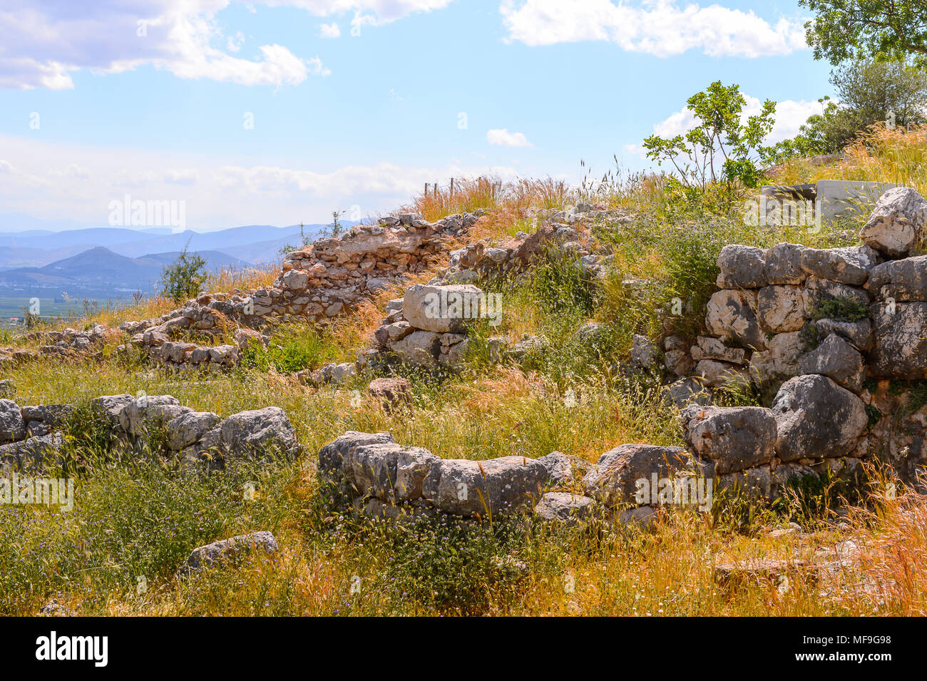 Ancient ruins of Mycenae, center of Greek civilization, Peloponnese ...