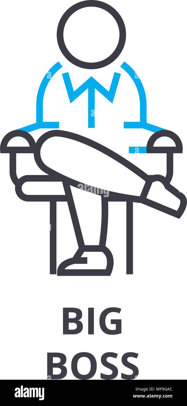 big boss thin line icon, sign, symbol, illustation, linear concept, vector Stock Vector Image ...