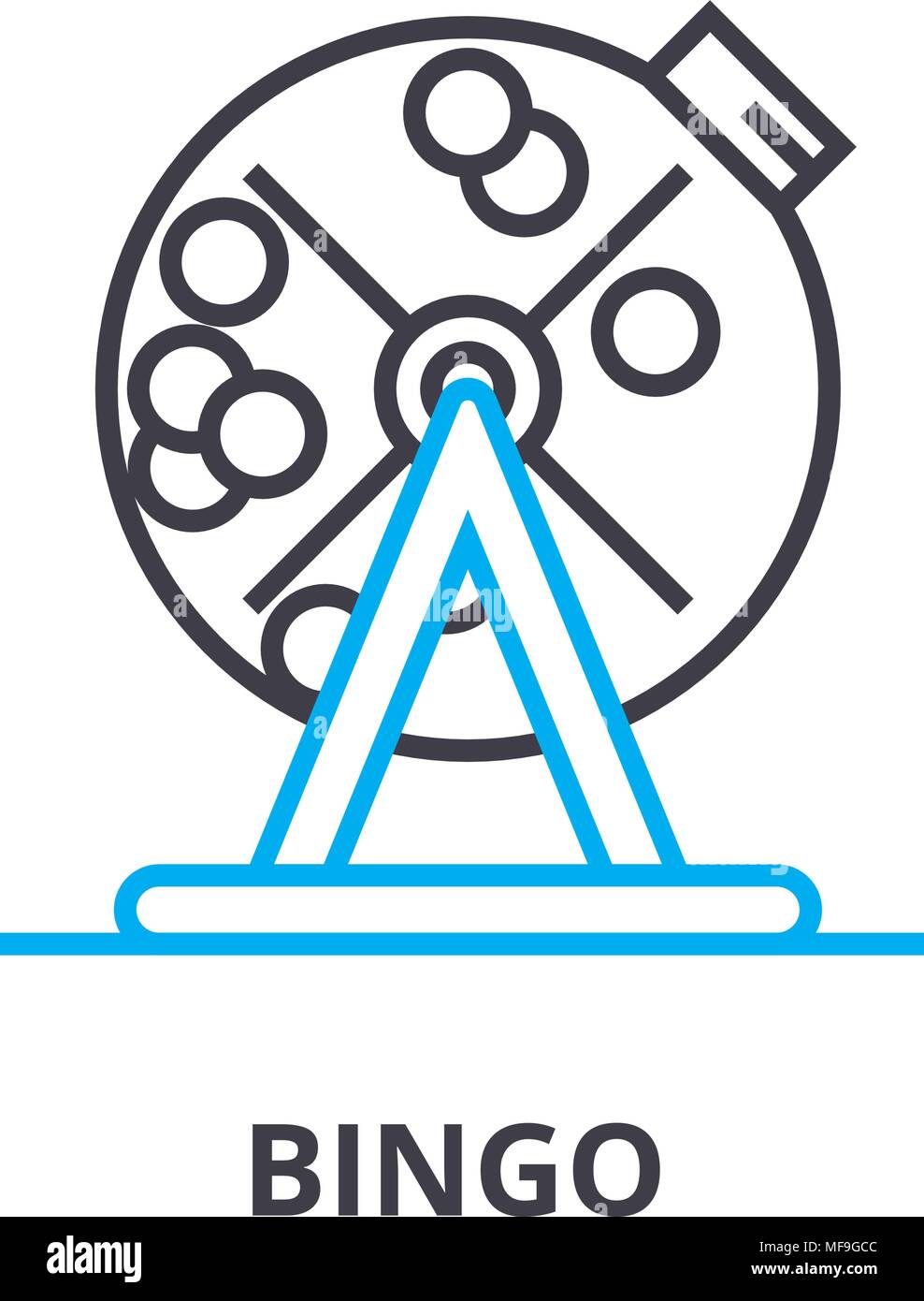 bingo thin line icon, sign, symbol, illustation, linear concept, vector ...