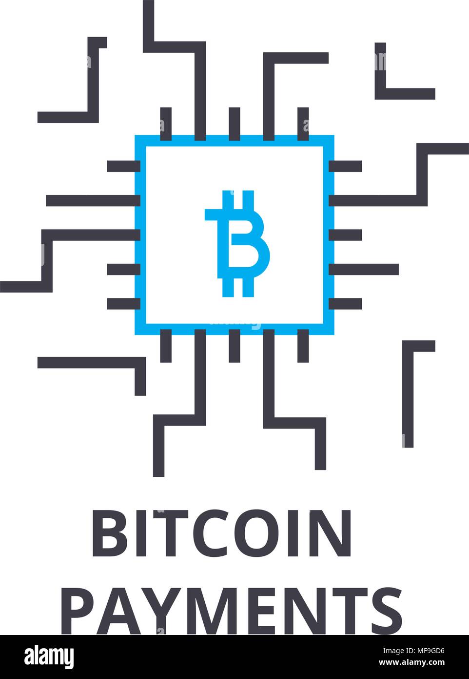 bitcoin payments thin line icon, sign, symbol, illustation, linear concept, vector Stock Vector ...