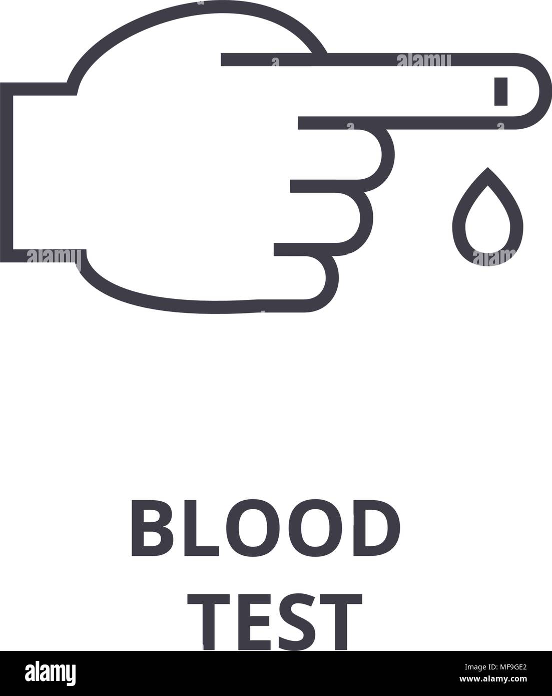 blood test thin line icon, sign, symbol, illustation, linear concept ...