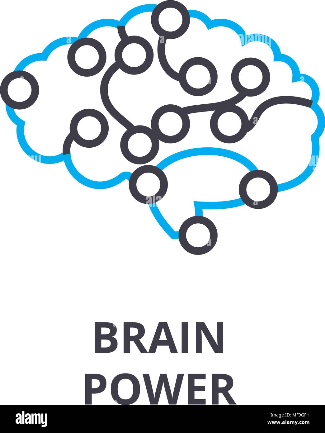 brain power thin line icon, sign, symbol, illustation, linear concept, vector Stock Vector Image ...