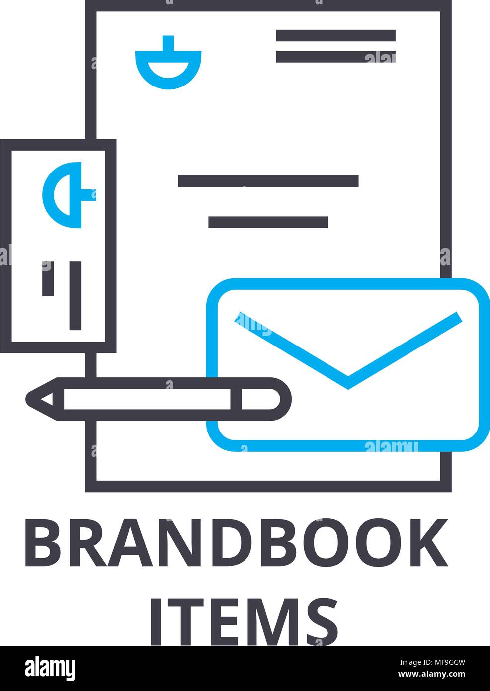 brandbook items thin line icon, sign, symbol, illustation, linear concept, vector Stock Vector ...
