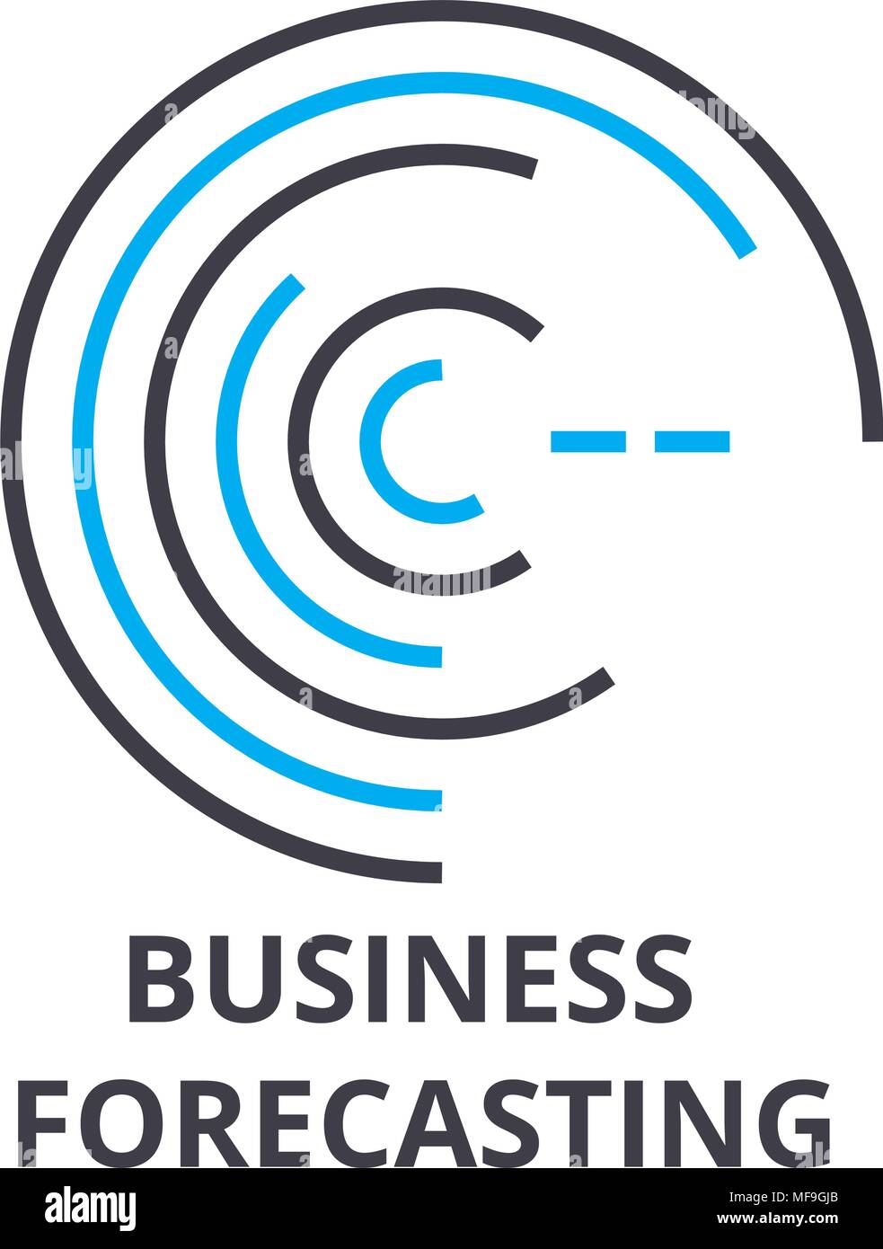business forecasting thin line icon, sign, symbol, illustation, linear concept, vector Stock ...