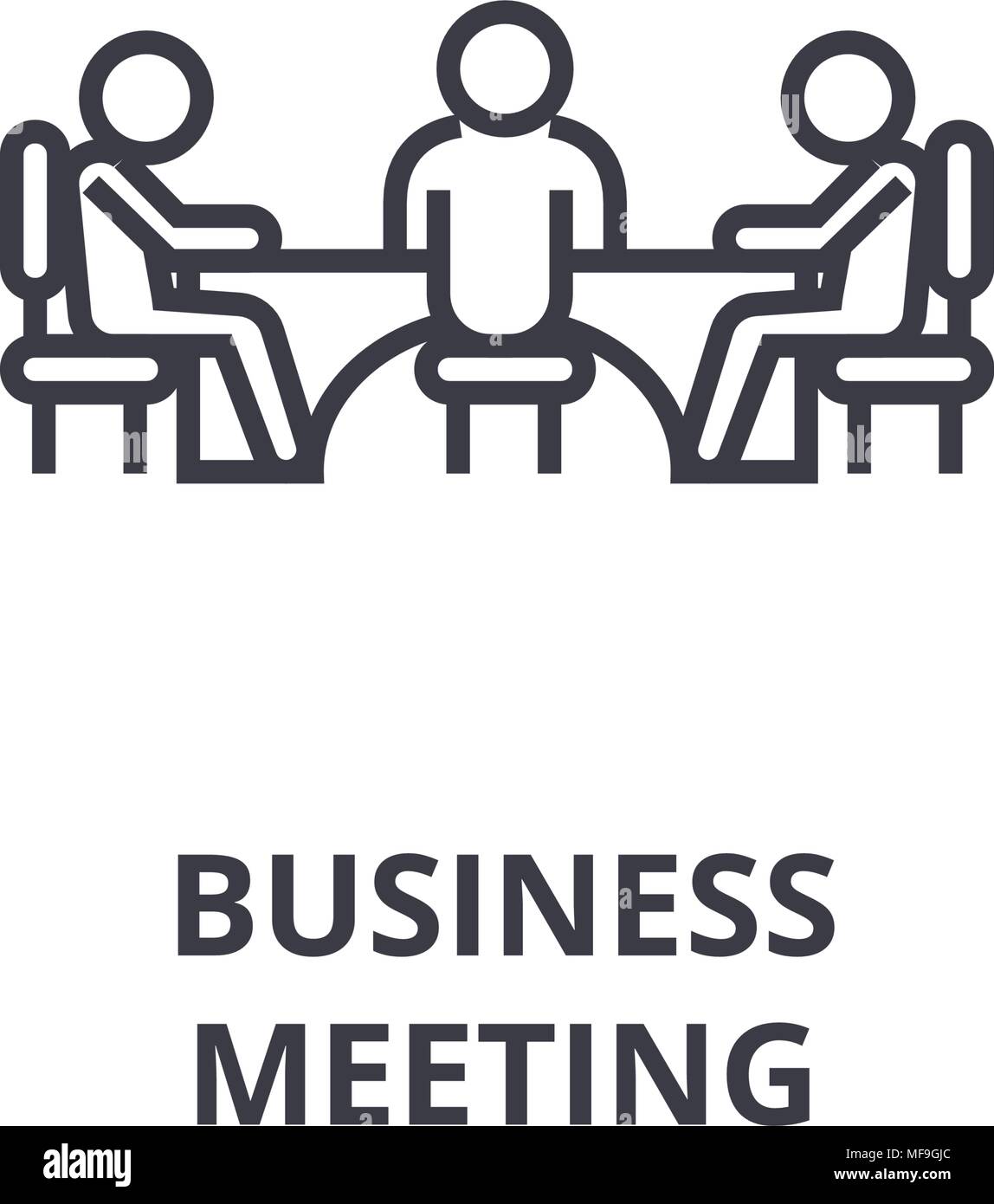 business meeting thin line icon, sign, symbol, illustation, linear concept, vector Stock Vector ...