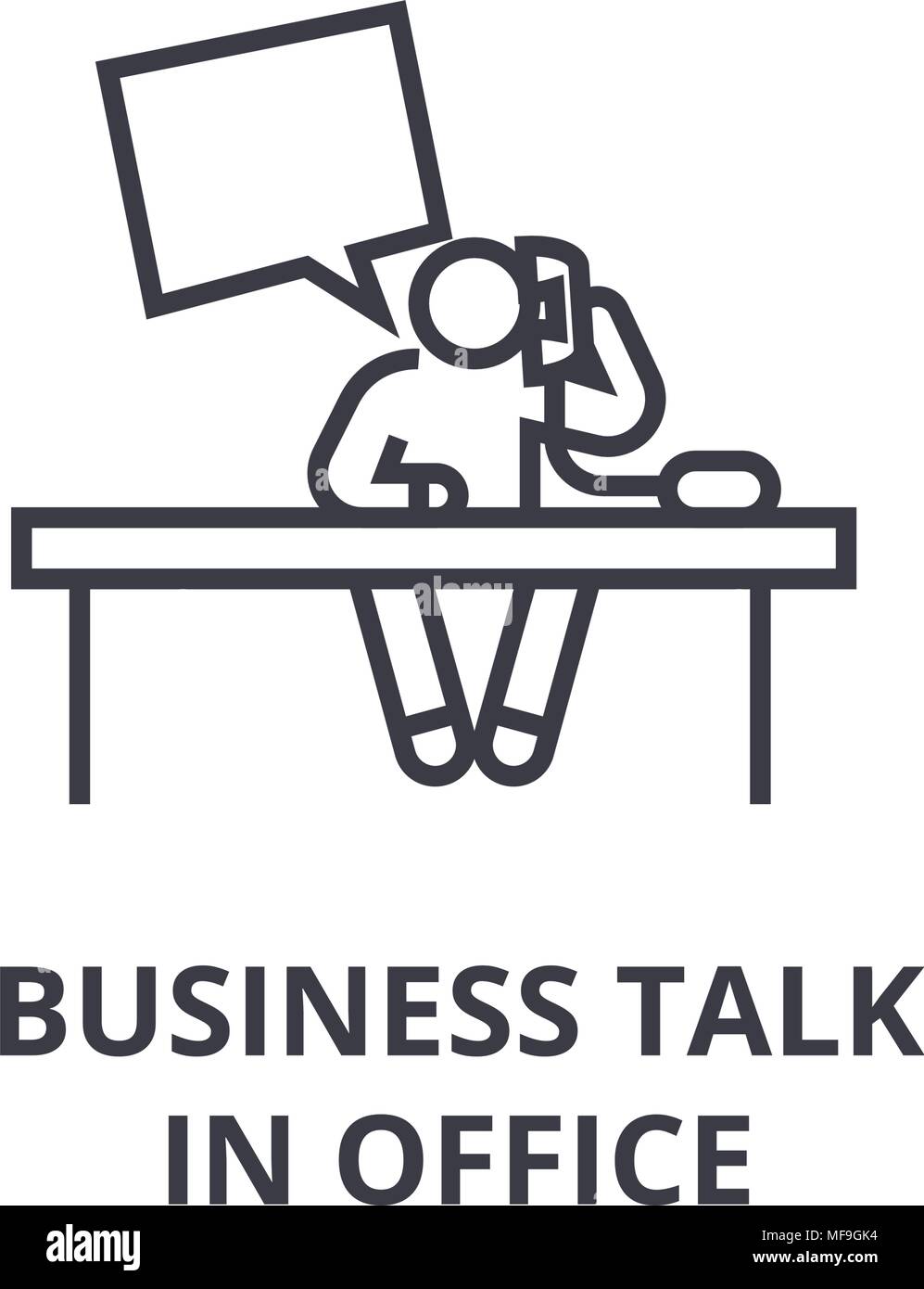 business talk in office thin line icon, sign, symbol, illustation ...