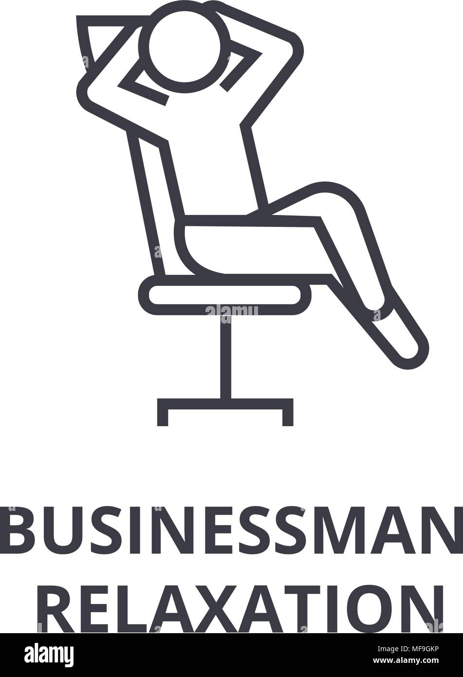 businessman relaxation thin line icon, sign, symbol, illustation, linear concept, vector Stock ...