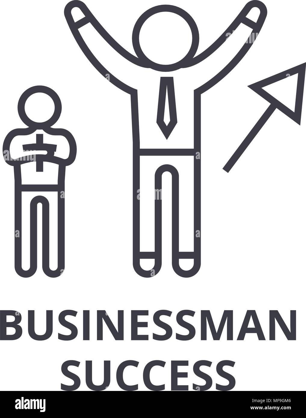 businessman succsess thin line icon, sign, symbol, illustation, linear ...