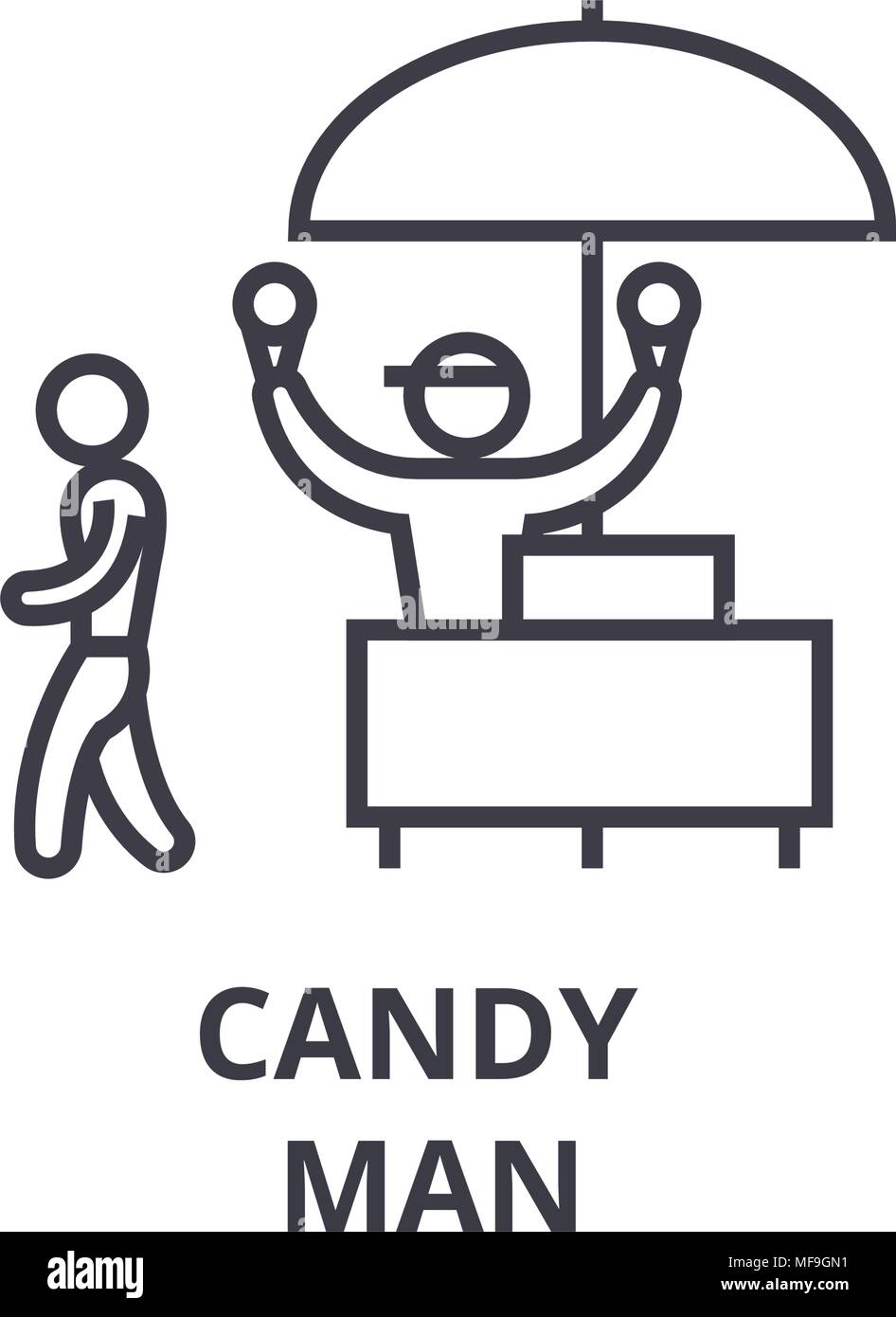 candy man thin line icon, sign, symbol, illustation, linear concept, vector Stock Vector Image ...