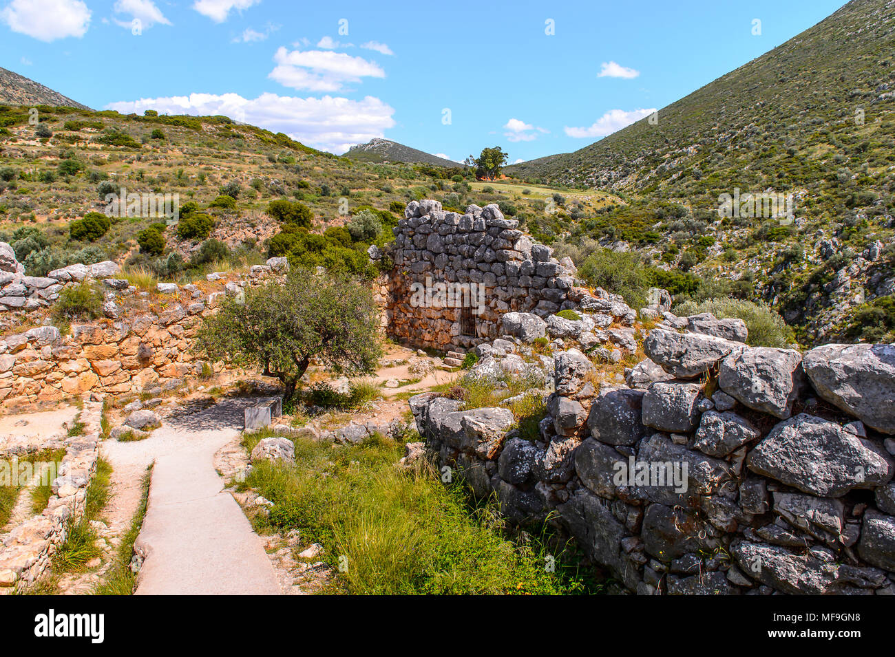 Ruins of Mycenae, center of Greek civilization, Peloponnese, Greece ...