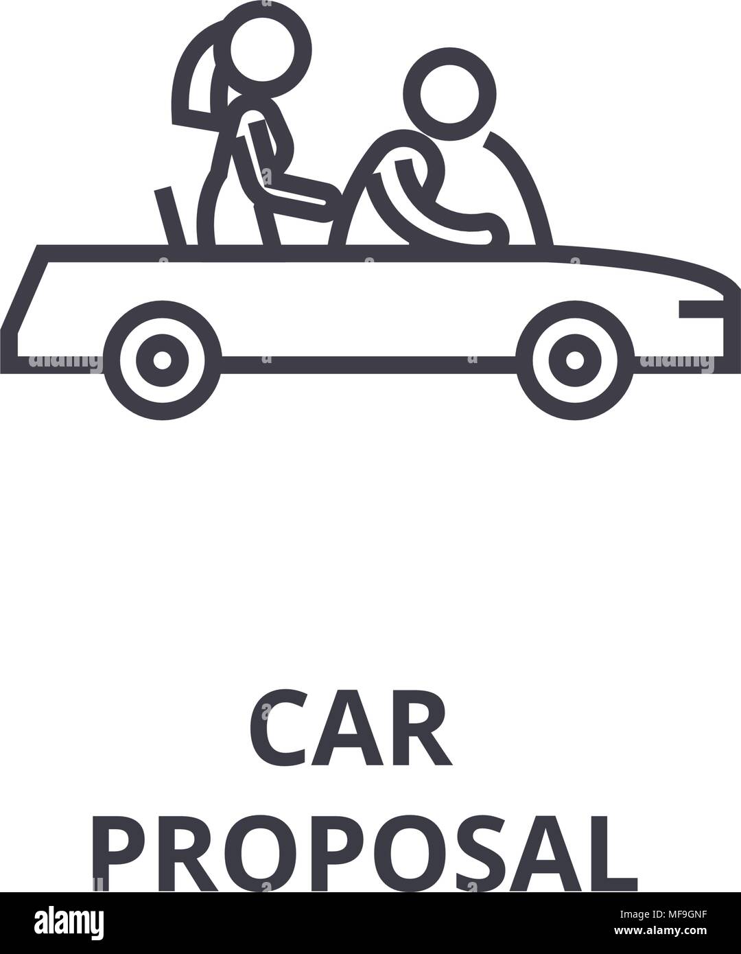 car proposal thin line icon, sign, symbol, illustation, linear concept, vector Stock Vector ...