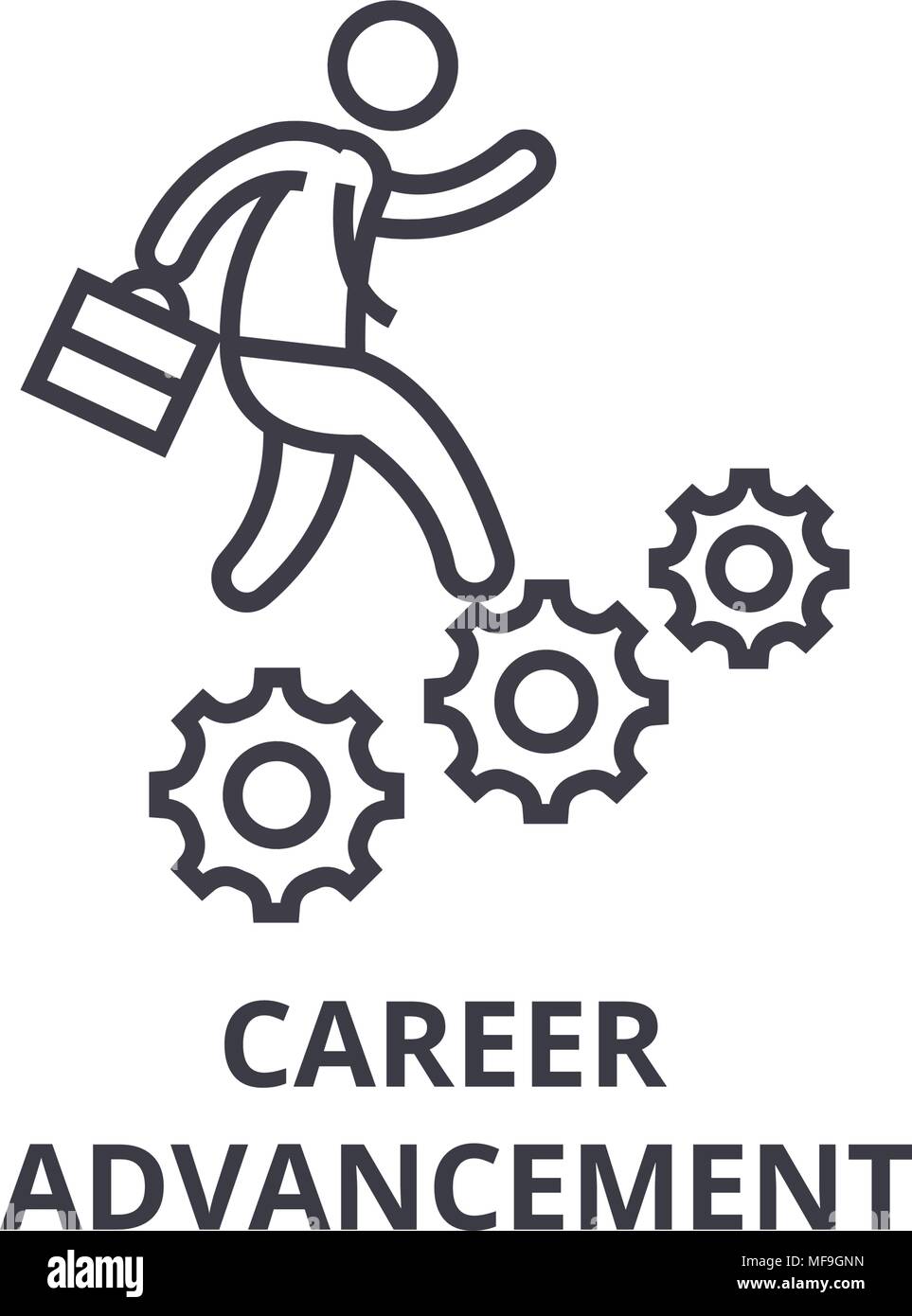 career advancement thin line icon, sign, symbol, illustation, linear concept, vector Stock ...