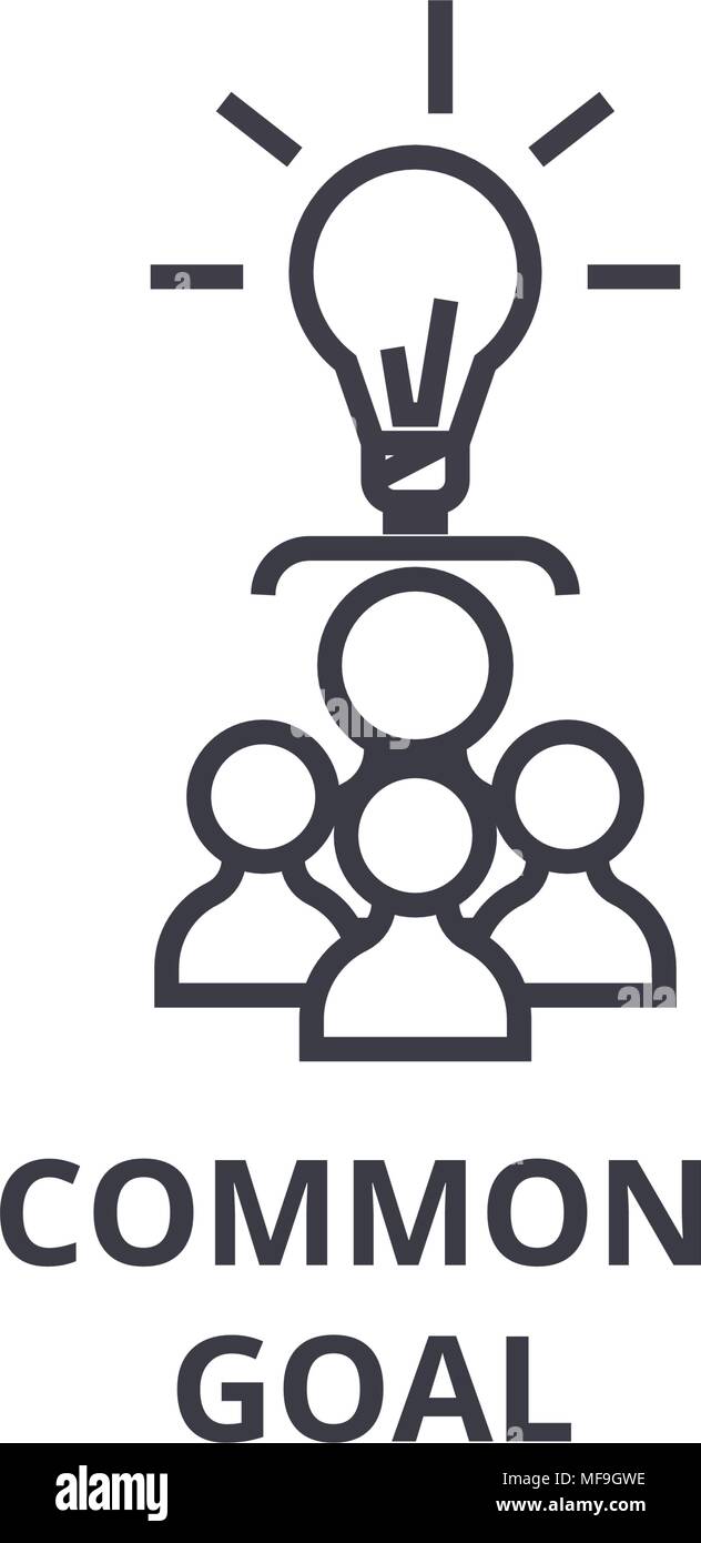 common goal thin line icon, sign, symbol, illustation, linear concept, vector Stock Vector Image ...