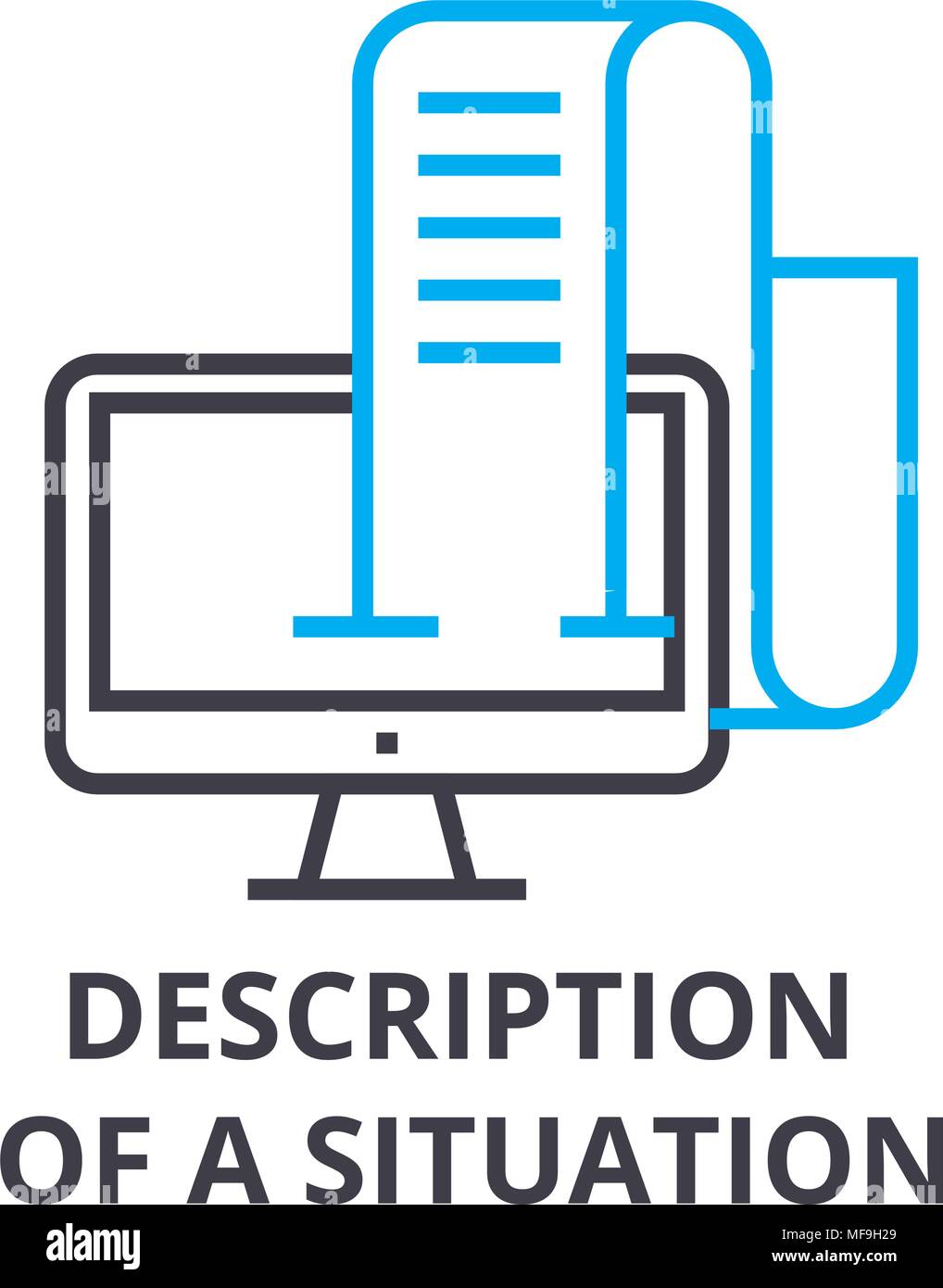description of a situation thin line icon, sign, symbol, illustation, linear concept, vector ...