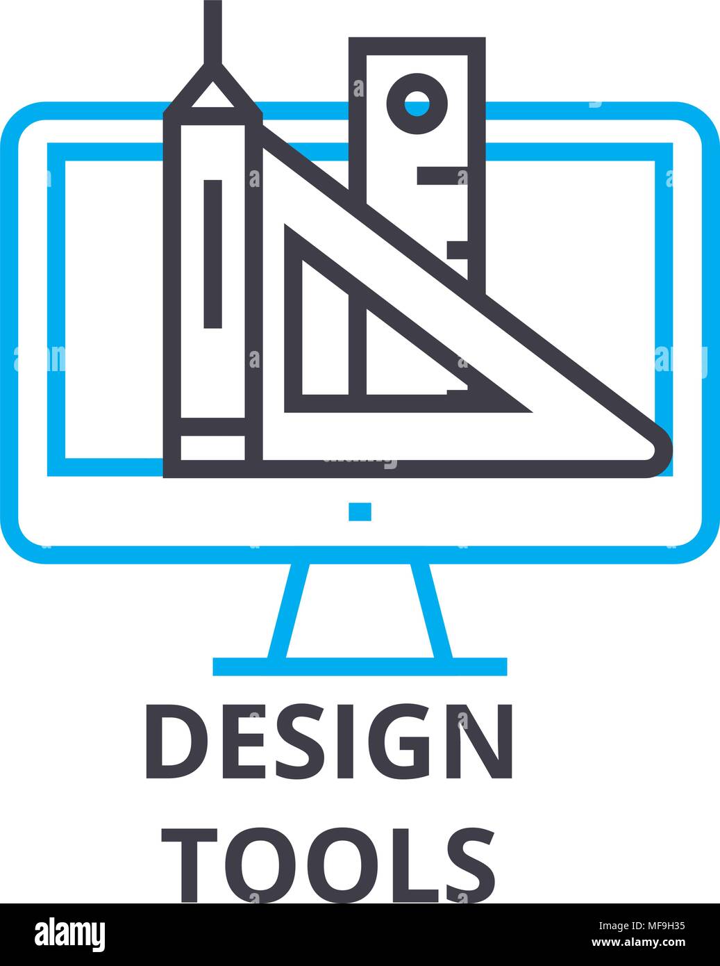 design tools thin line icon, sign, symbol, illustation, linear concept ...