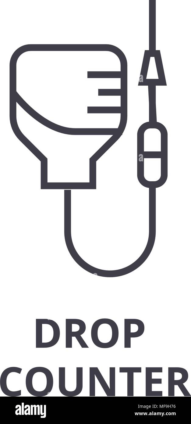 drop counter thin line icon, sign, symbol, illustation, linear concept, vector Stock Vector ...