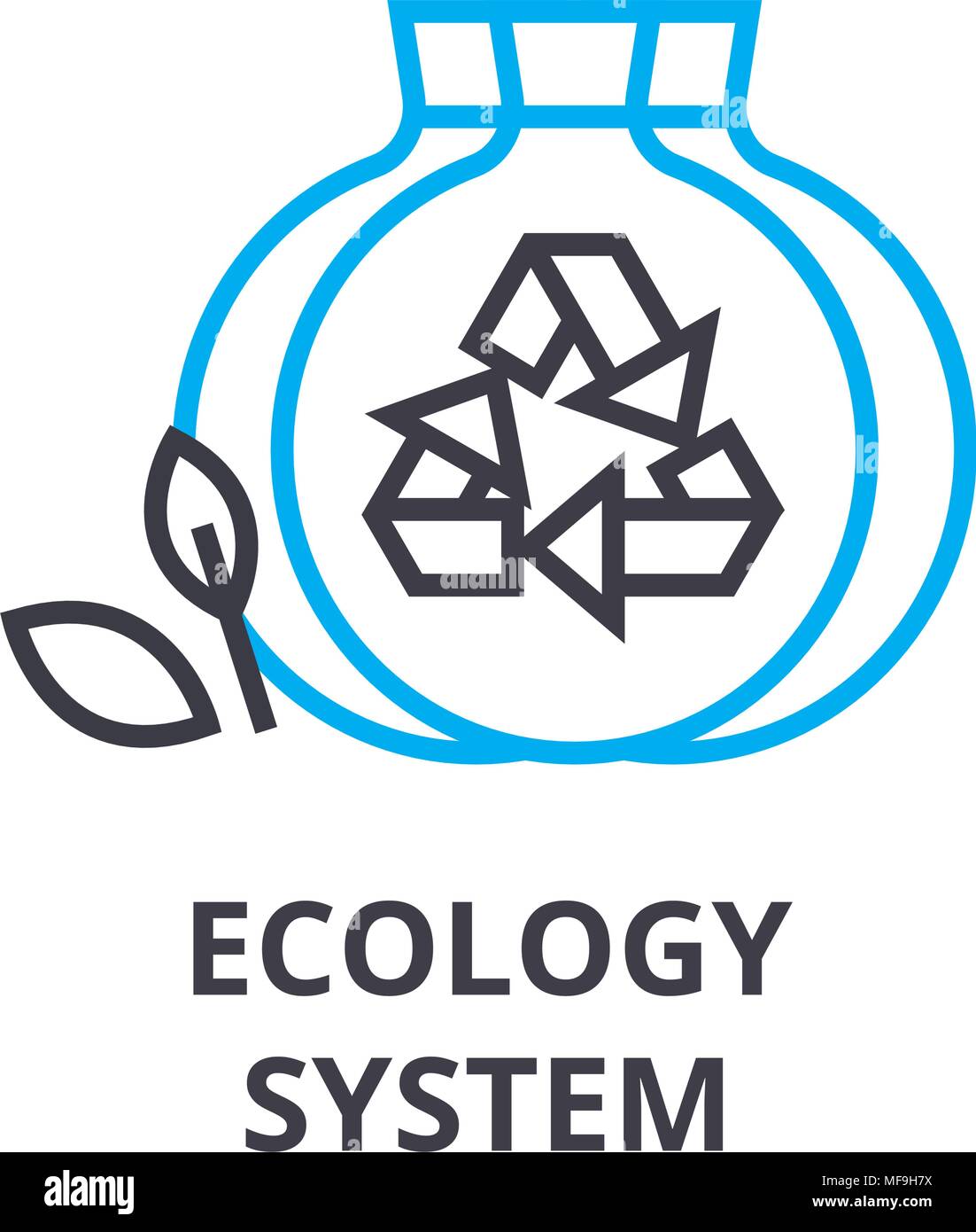 ecology system thin line icon, sign, symbol, illustation, linear concept, vector Stock Vector ...