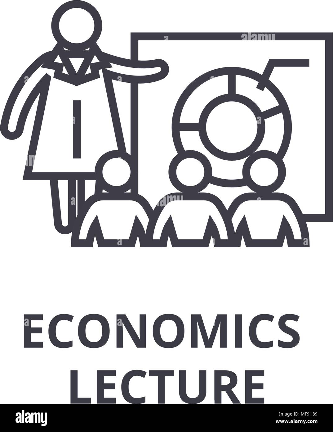economics lecture thin line icon, sign, symbol, illustation, linear concept, vector Stock Vector ...