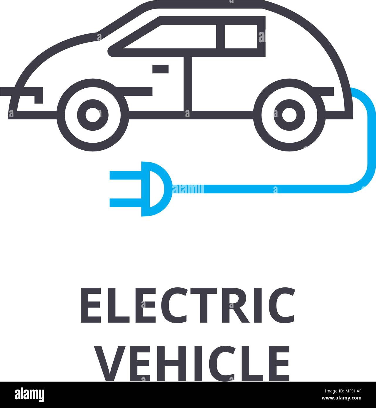 electric vehicle thin line icon, sign, symbol, illustation, linear concept, vector Stock Vector ...
